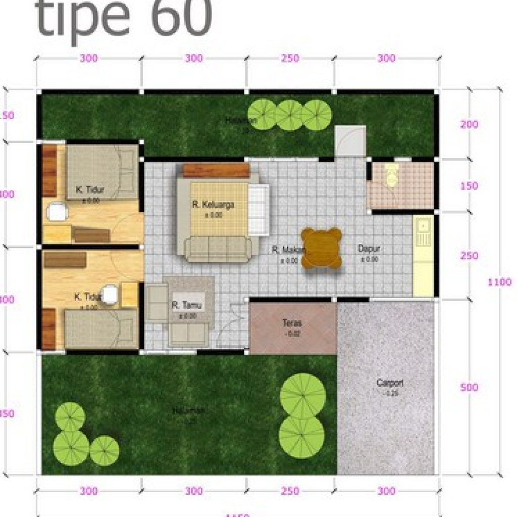 Keren ! Gambar Denah Rumah Minimalis Type 60 Ini Jadi Popular