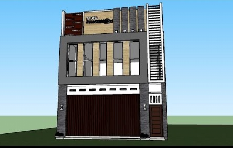 Model Ruko Minimalis 1 Lantai Tampak Depan 9 - Desain Rumah Minimalis